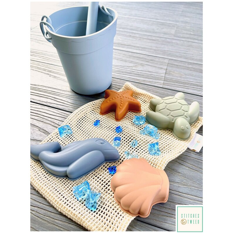 Silicon Kids Beach Toys With Molds Water Pail Bucket Sand - Etsy