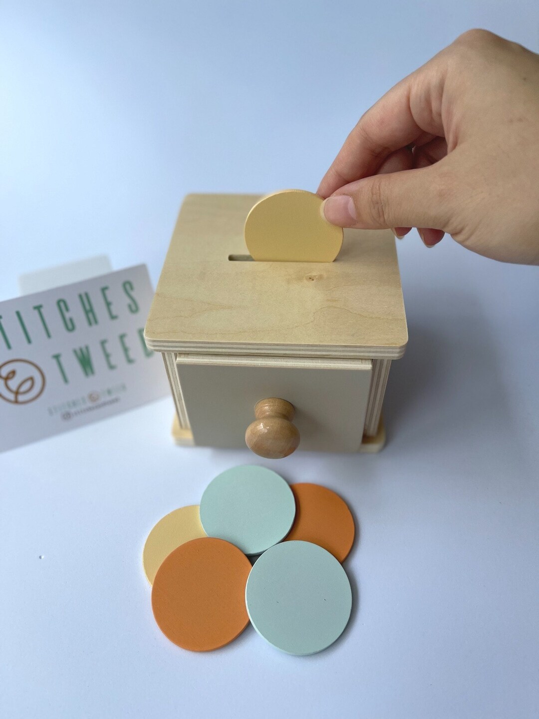 Wooden Coin Box Montessori Box Infant Toddler Educational Early ...