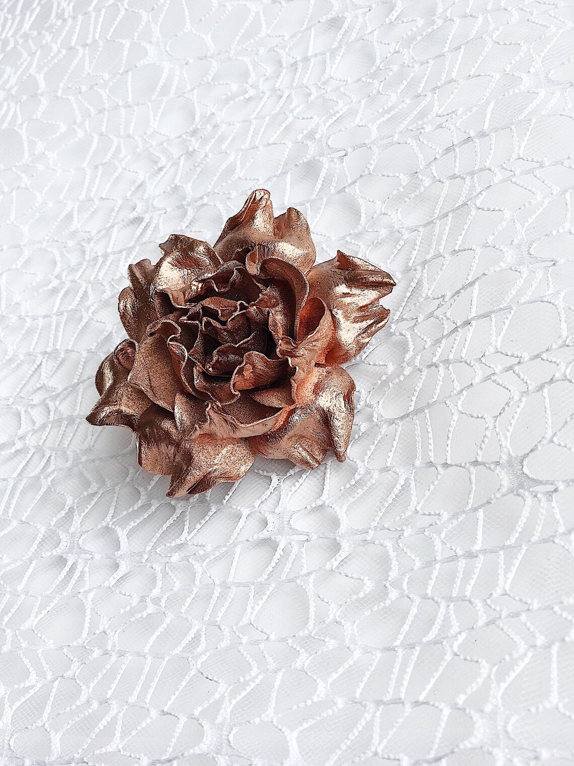 Rose Gold Flower Hair Clip Wedding Bridal Rose Hair Band - Etsy