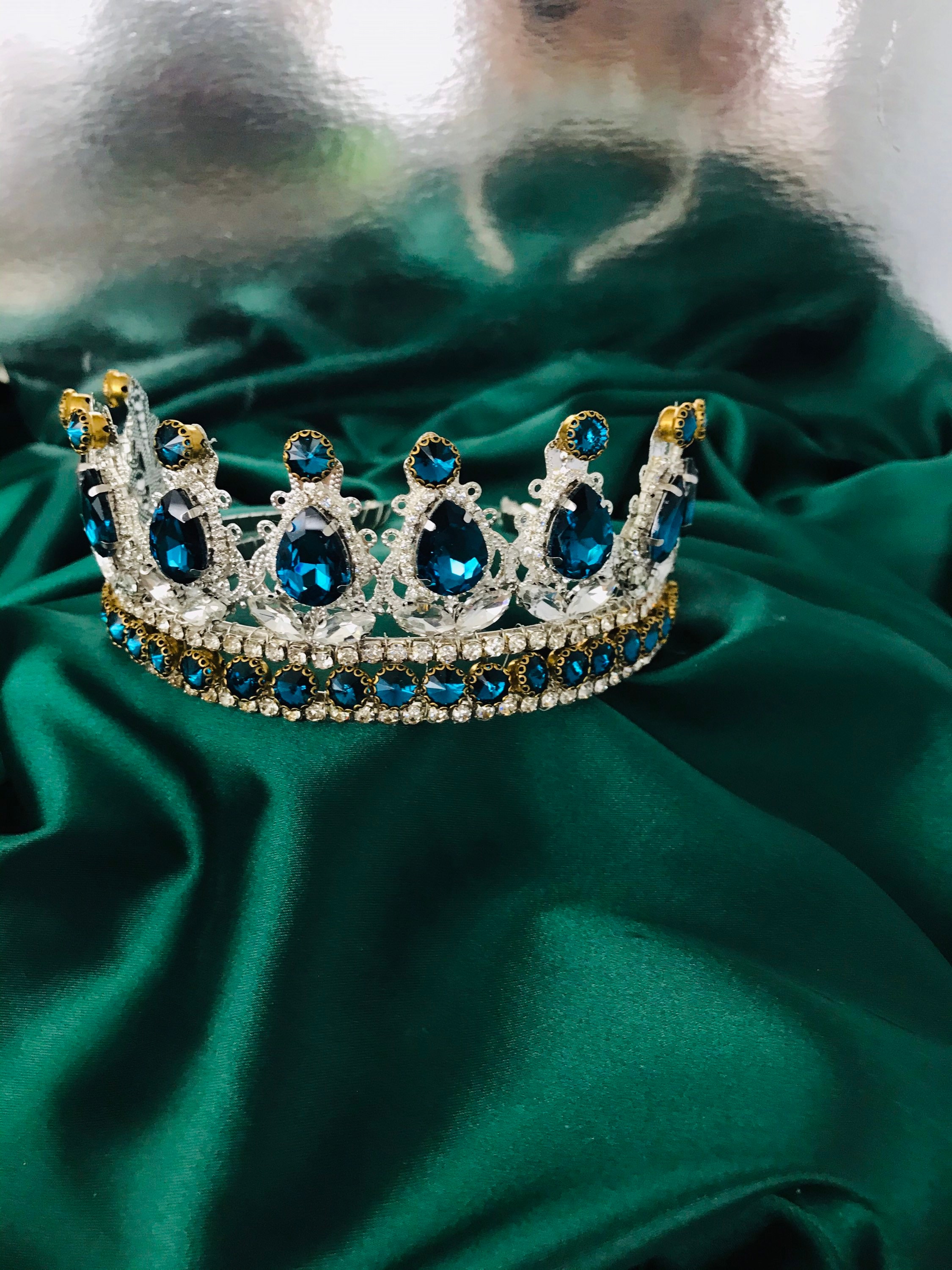 Custom Tiara Blue Green Queen Crown Baroque Crown Blue Queen - Etsy