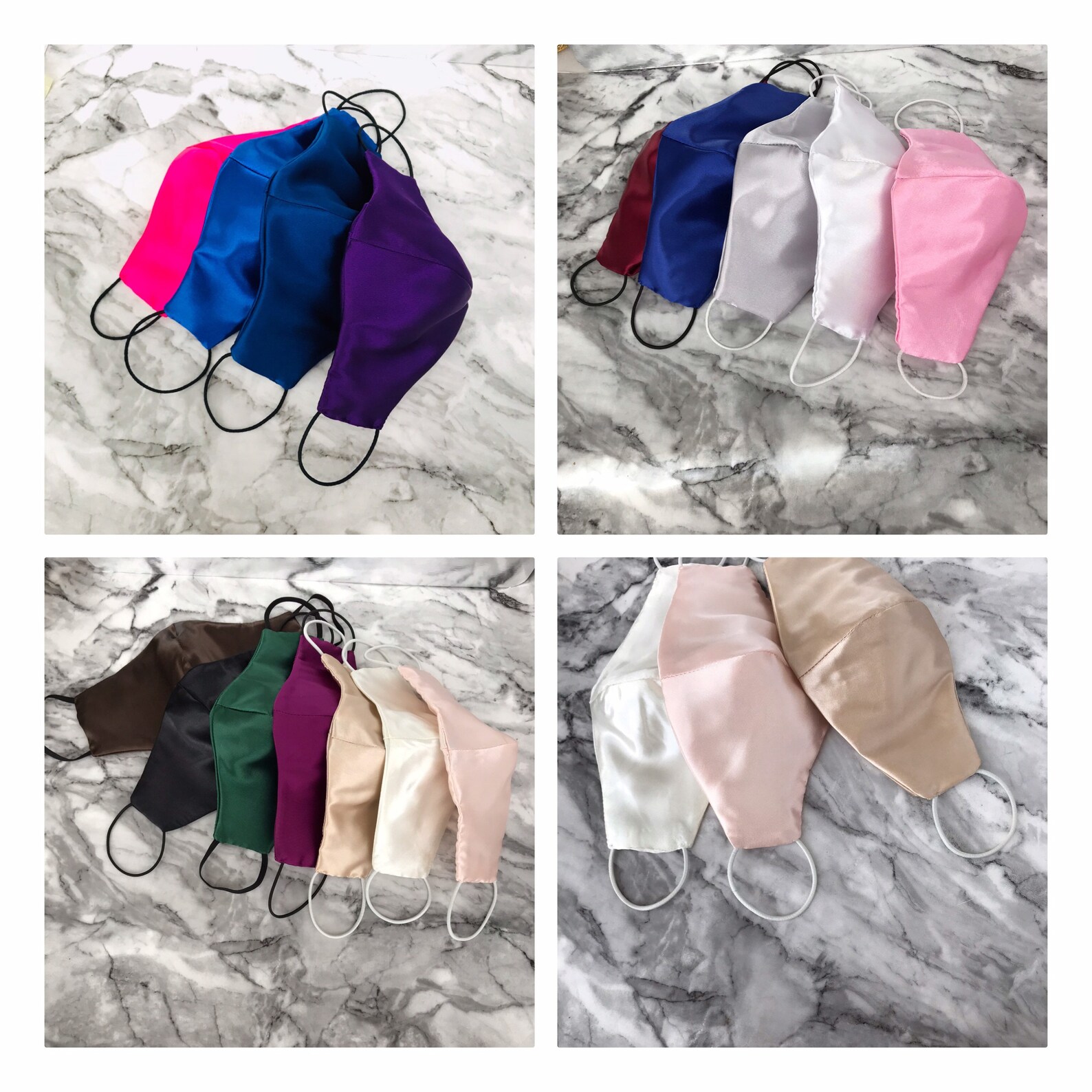 Washable Face Mask Satin Set of Facemask Summer Rave Reusable | Etsy