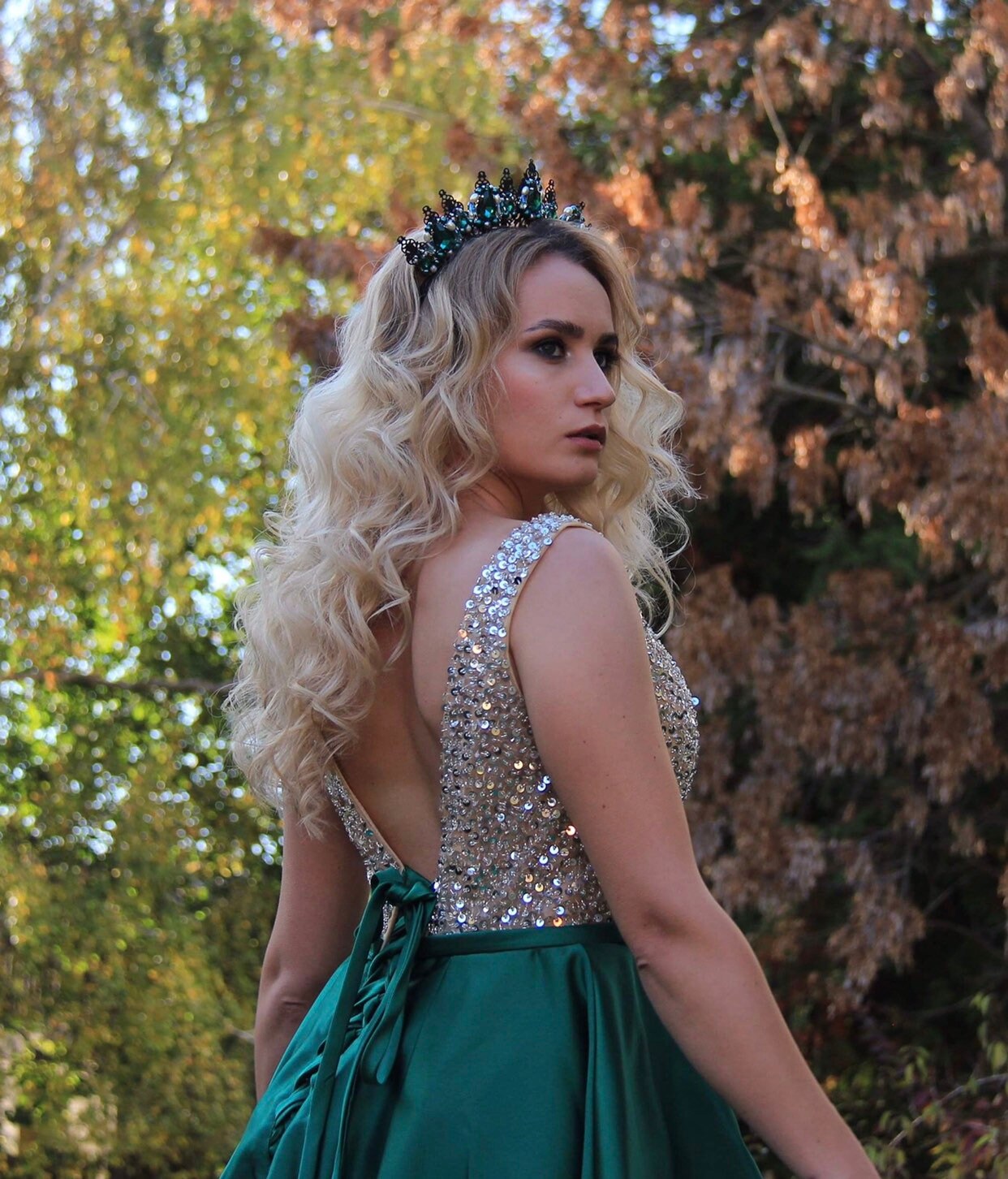Black Emerald Crystal Wedding Crown Prom Party Tiara Royal | Etsy