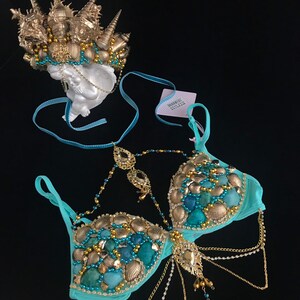 Mermaid Bra Shell Barrier Reef Crown Dance Seashell Raw Wedding Tiara ...