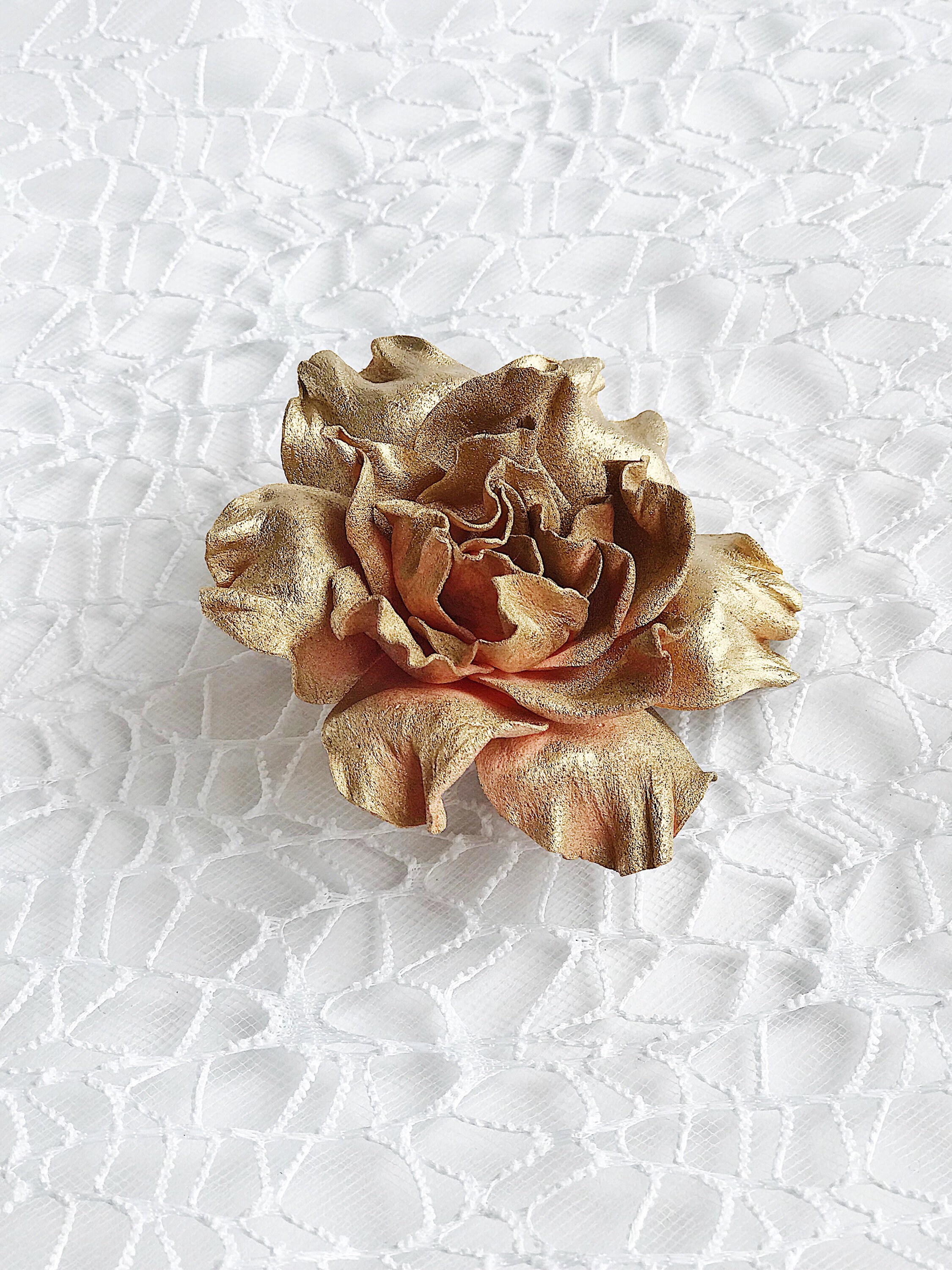 Rose Gold Flower Hair Clip Wedding Bridal Rose Hair Band Accessories ...