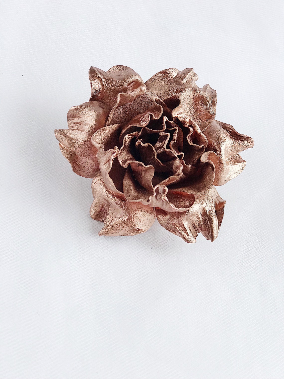 Rose Gold Flower Hair Clip Wedding Bridal Rose Hair Band - Etsy