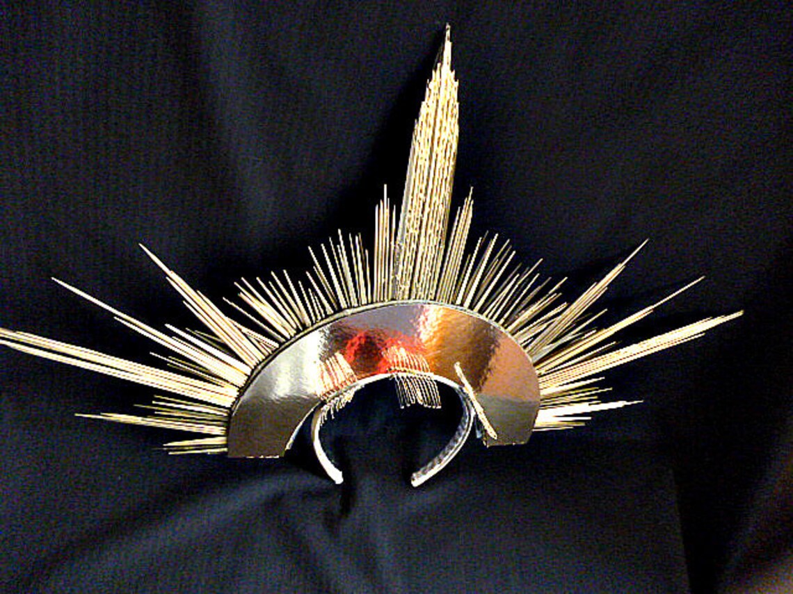 Gold Headdress Burning Man Queen Crown Fantasy Fest Costume - Etsy