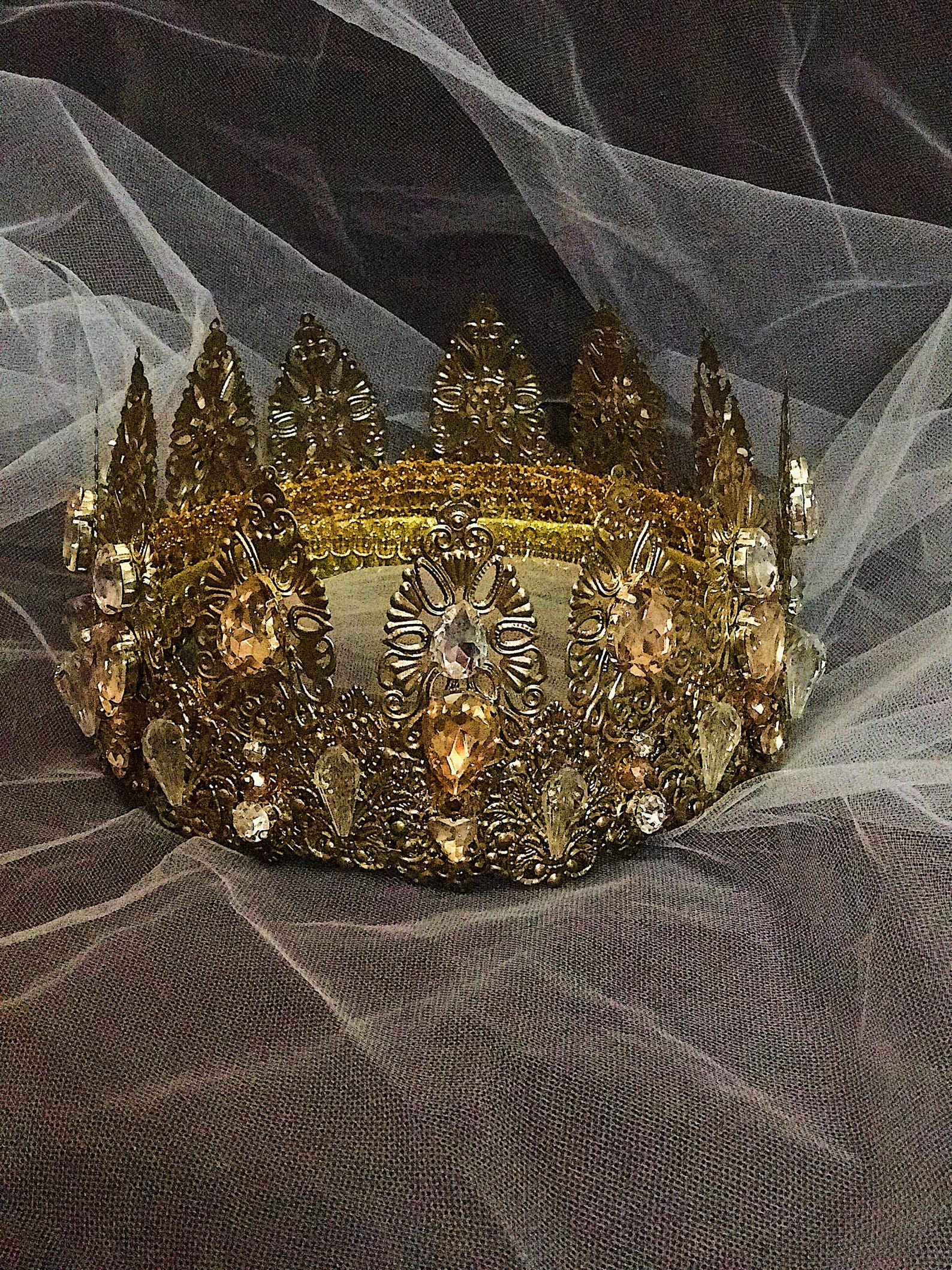 Round Crown Christmas 2018 Adult Adhd Crystals Gold Wedding Birthday ...