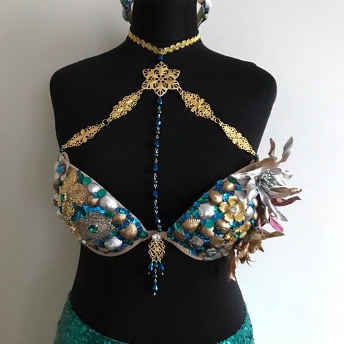 Mermaid Bra Shell Barrier Reef Crown Dance Seashell Raw | Etsy