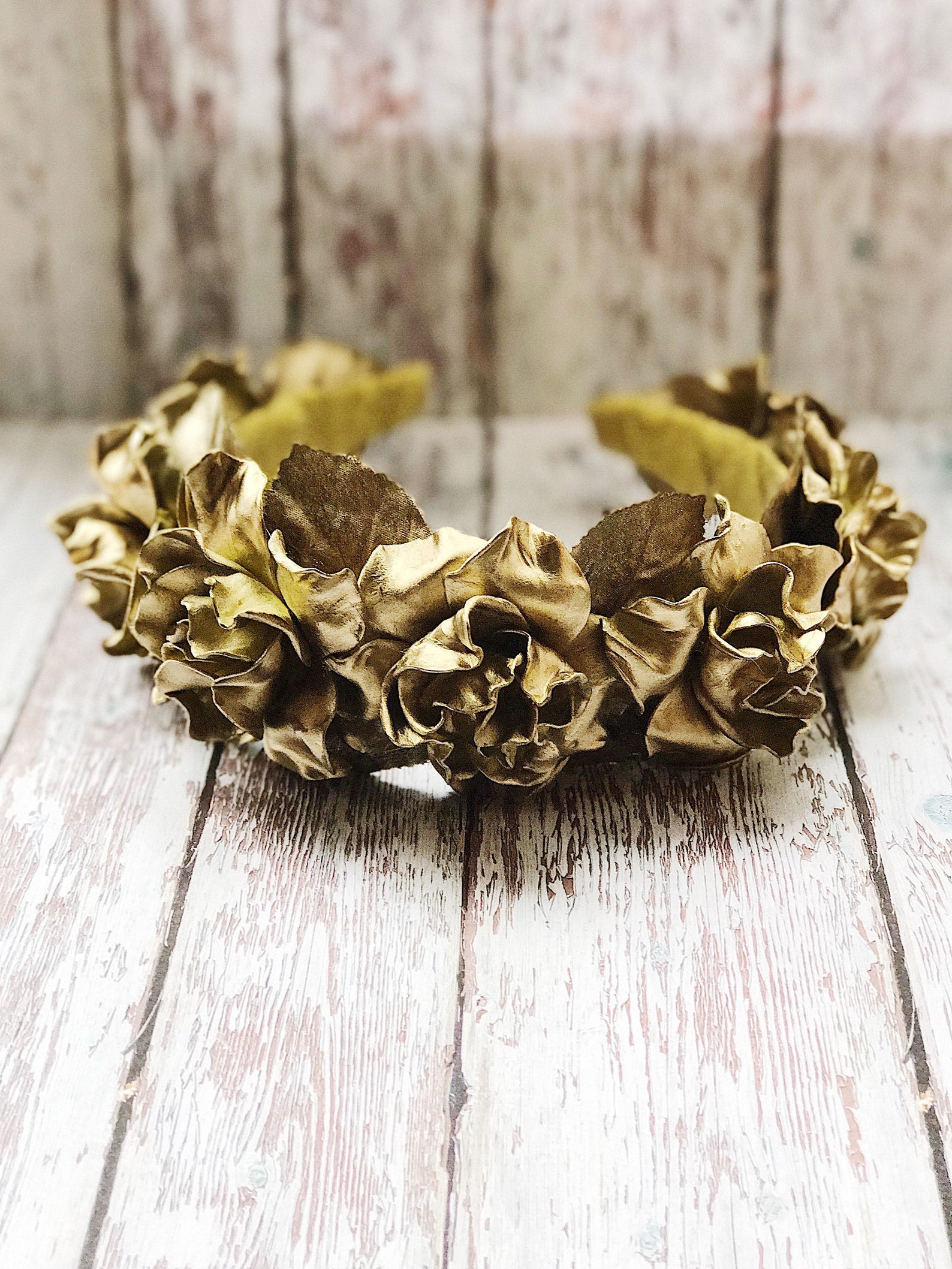 Gold Flower Crown Christmas Headband Headpiece Wedding - Etsy