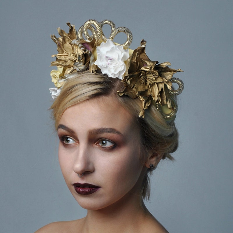 Gold Flower Crown - Etsy