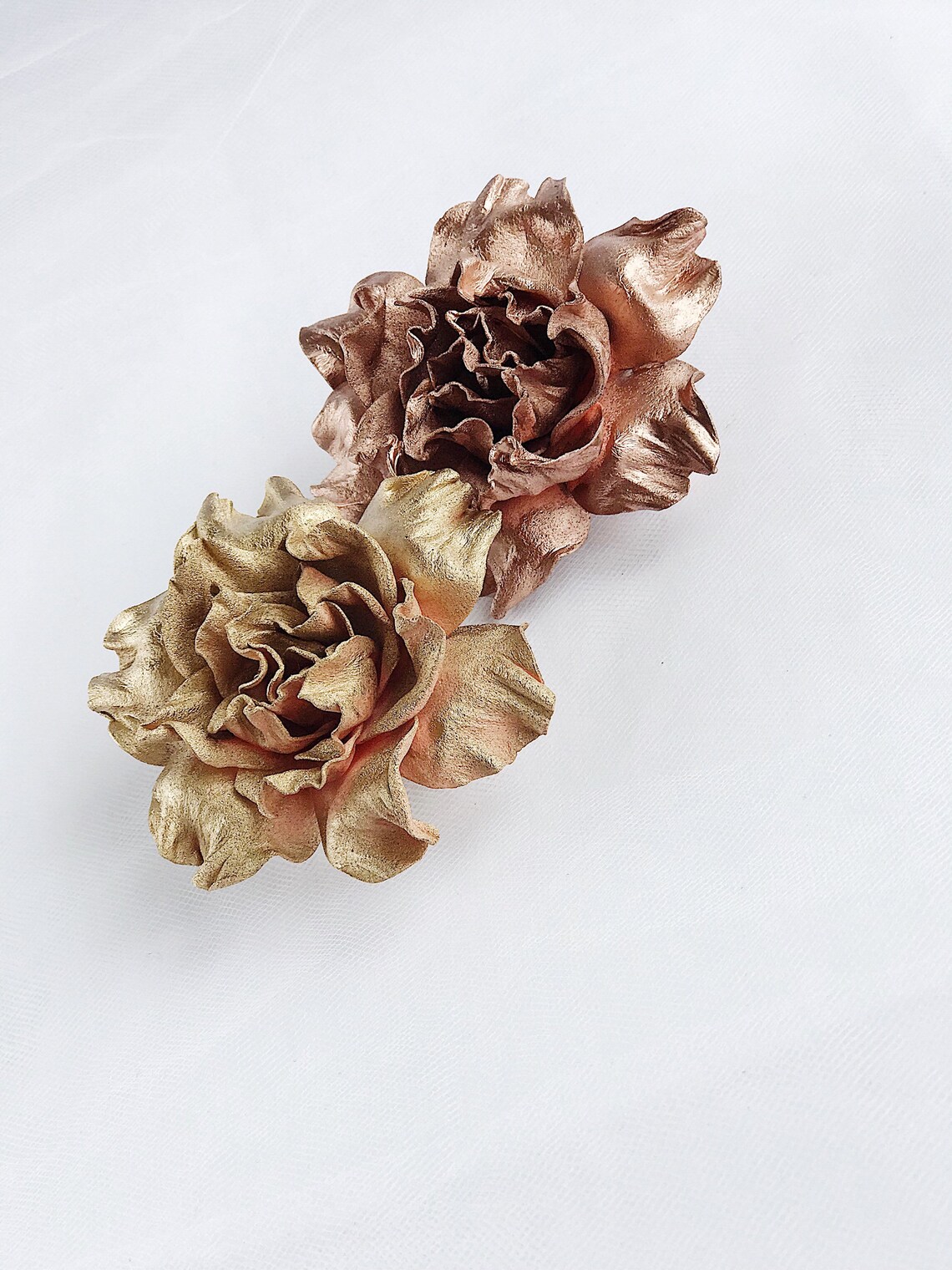 Rose Gold Flower Hair Clip Wedding Bridal Rose Hair Band - Etsy