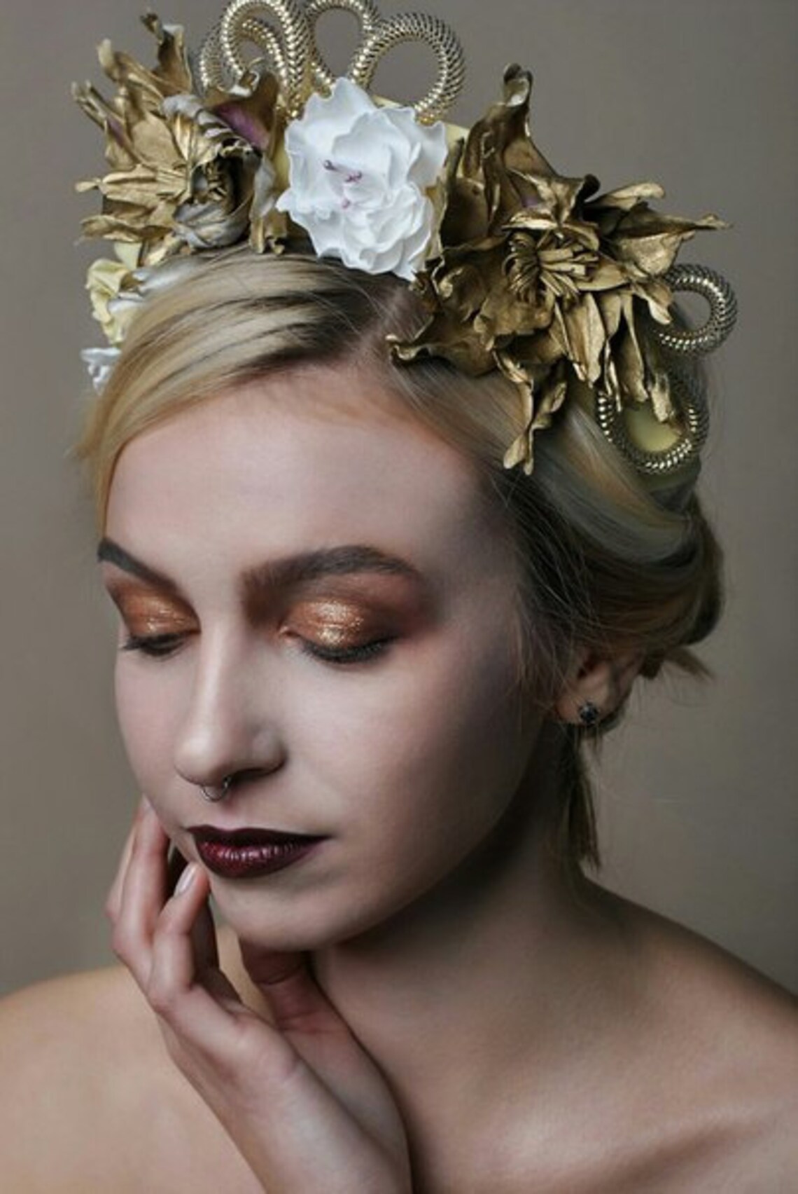 Gold Flowers Crown Golden Fashion Wedding Hair Accessories Bridal ...