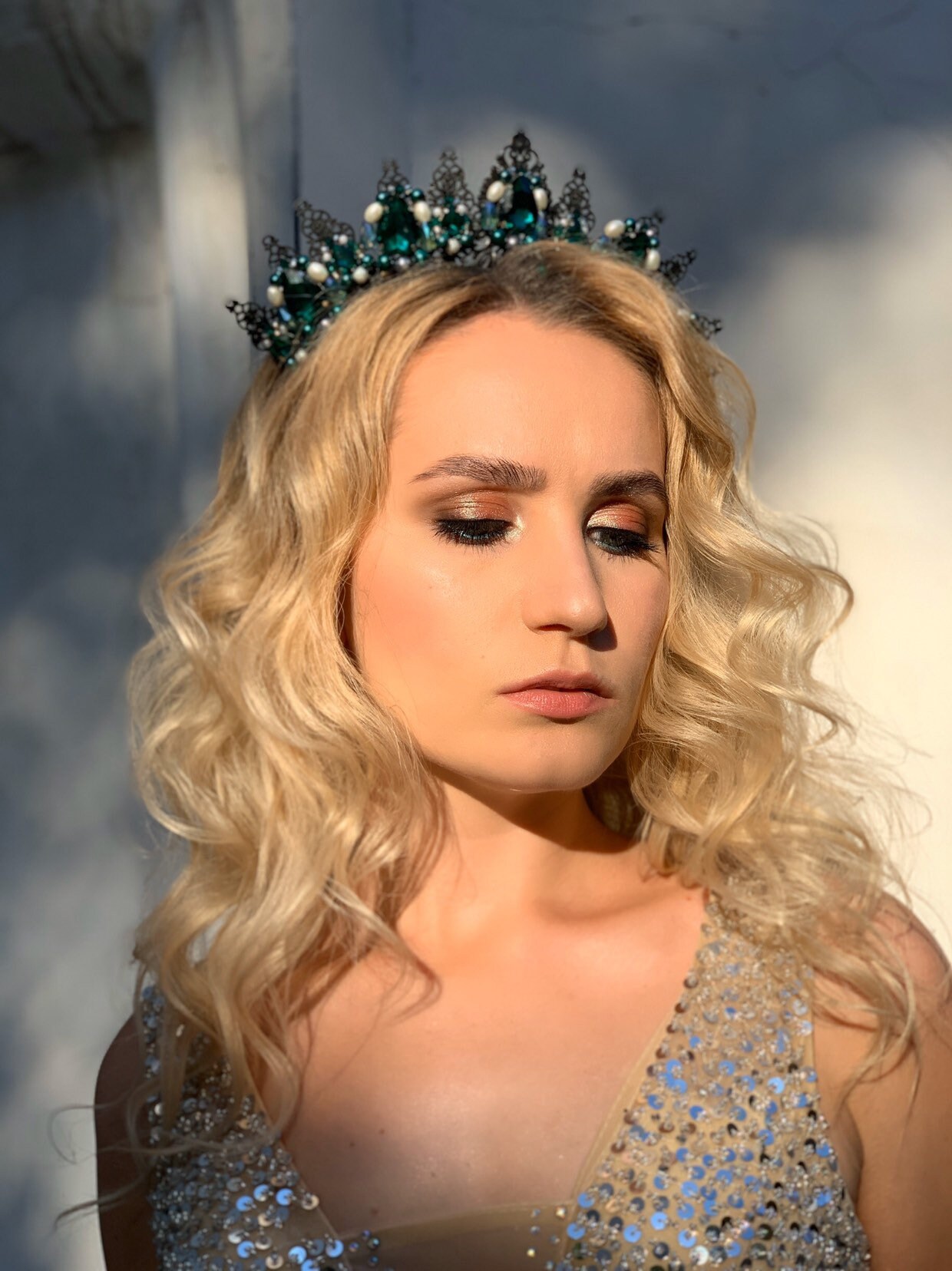 Black Emerald Crystal Wedding Crown Prom Party Tiara Royal | Etsy