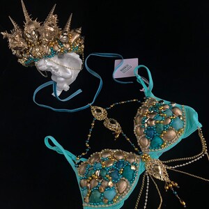 Mermaid Bra Shell Barrier Reef Crown Dance Seashell Raw Wedding Tiara ...