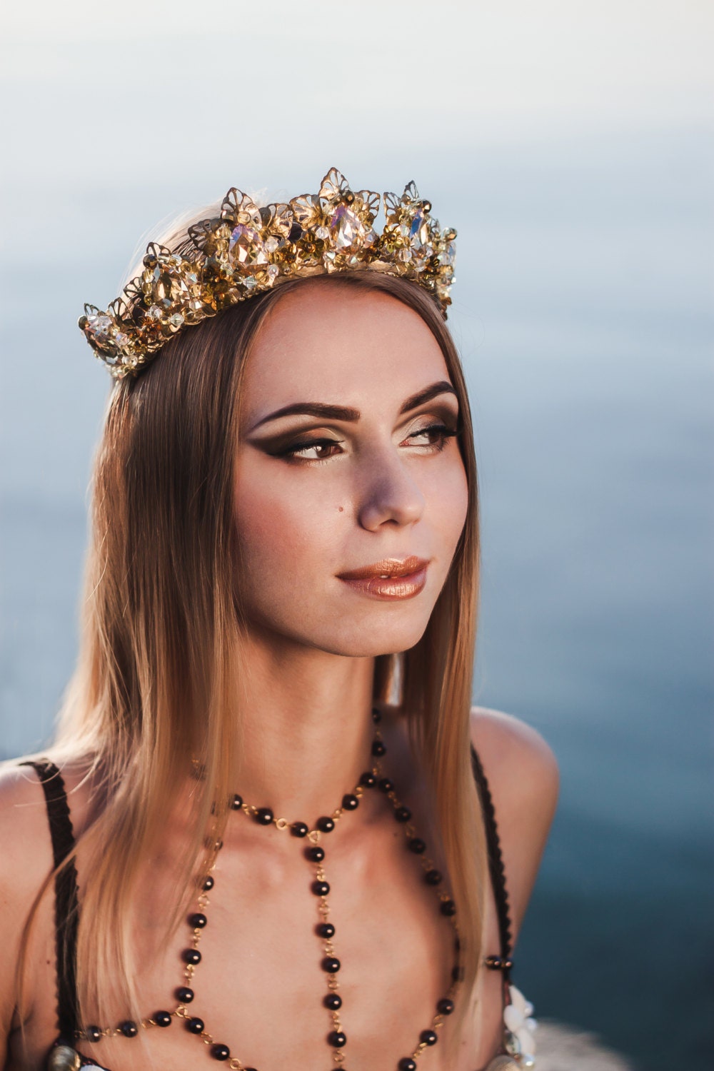 Crown Tiara Rose Gold Wedding Crown Bridal Tiara Gold Prom - Etsy