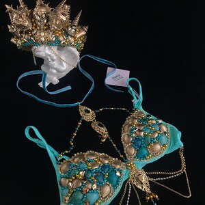 Mermaid Bra Shell Barrier Reef Crown Dance Seashell Raw Wedding Tiara ...