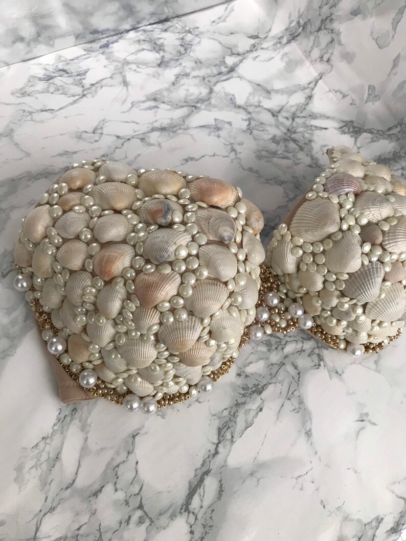 Mermaid Shell Bra Rave Top Pearl Gold White Costume Edm Festival Edc ...