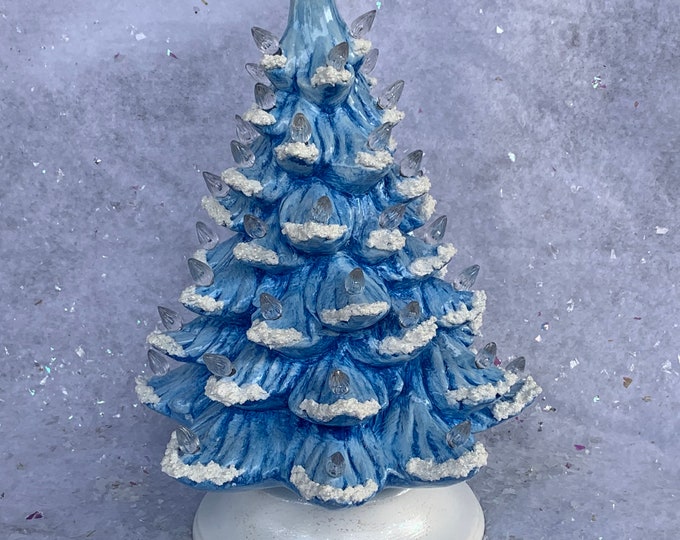 Ceramic Christmas Tree Small Blue - Etsy