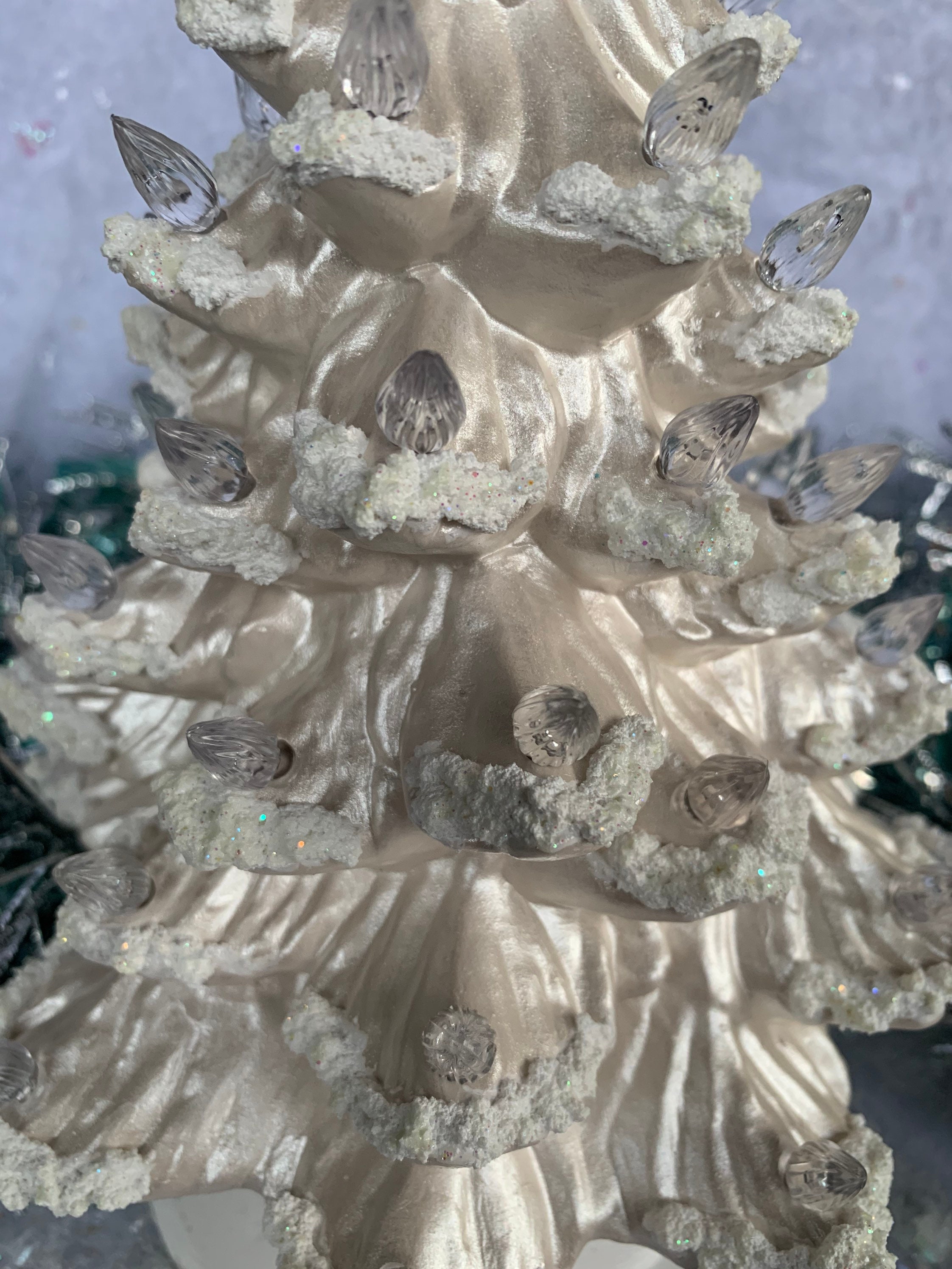 Ceramic Christmas Tree Small White Pearl | Etsy