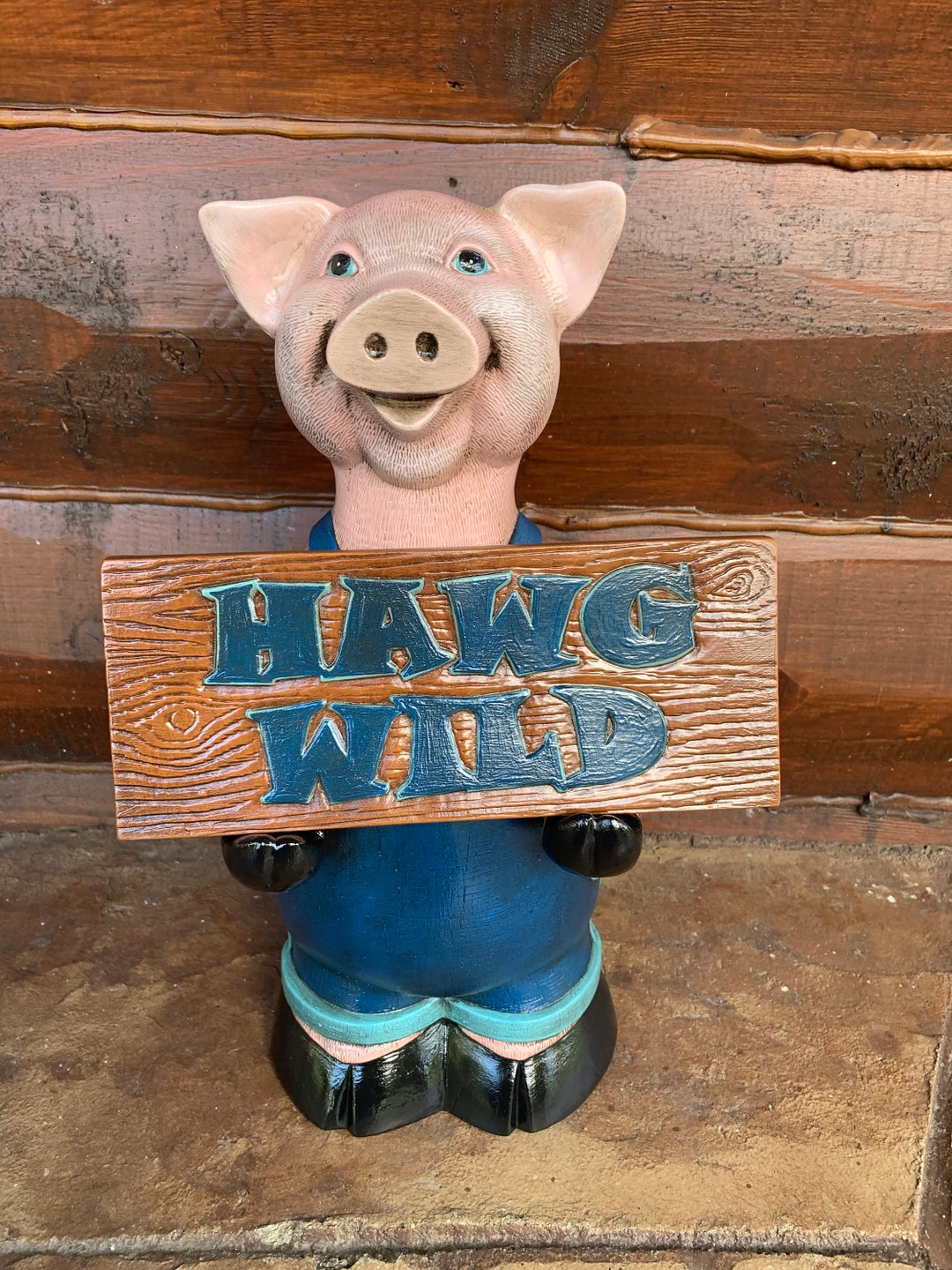 Hawg Wild Pig Holding Sign - Etsy