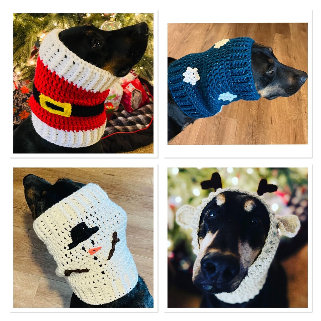 4 Crochet Pattern Dog Snood Christmas Costumes Collection- 4 Christmas ...