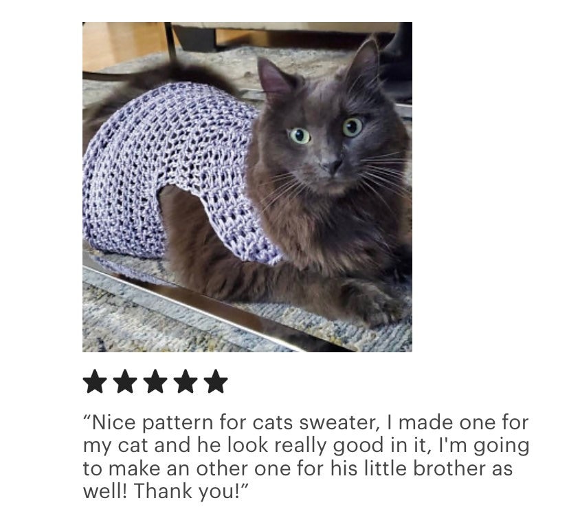 Cat Sweater Crochet Pattern Cat Clothes Pattern Crochet - Etsy