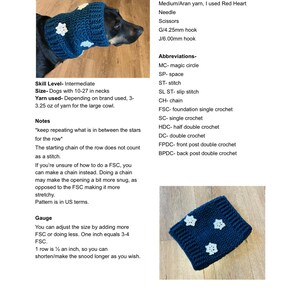 Crochet Pattern Snowflake Dog Snood Cowl, Christmas Hat for Dog - Etsy