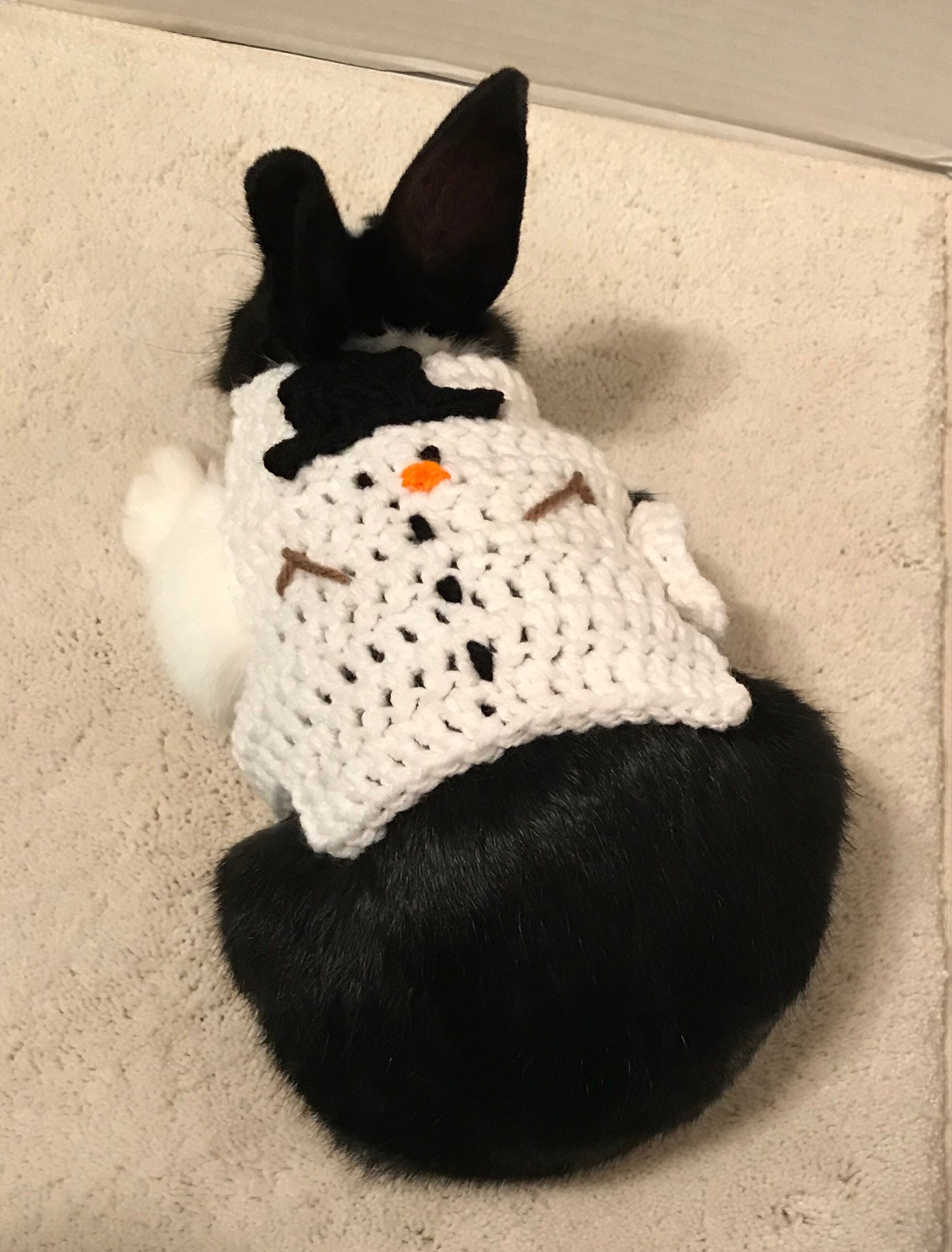 Rabbit Snowman Sweater Christmas Sweater Rabbit Clothes | Etsy