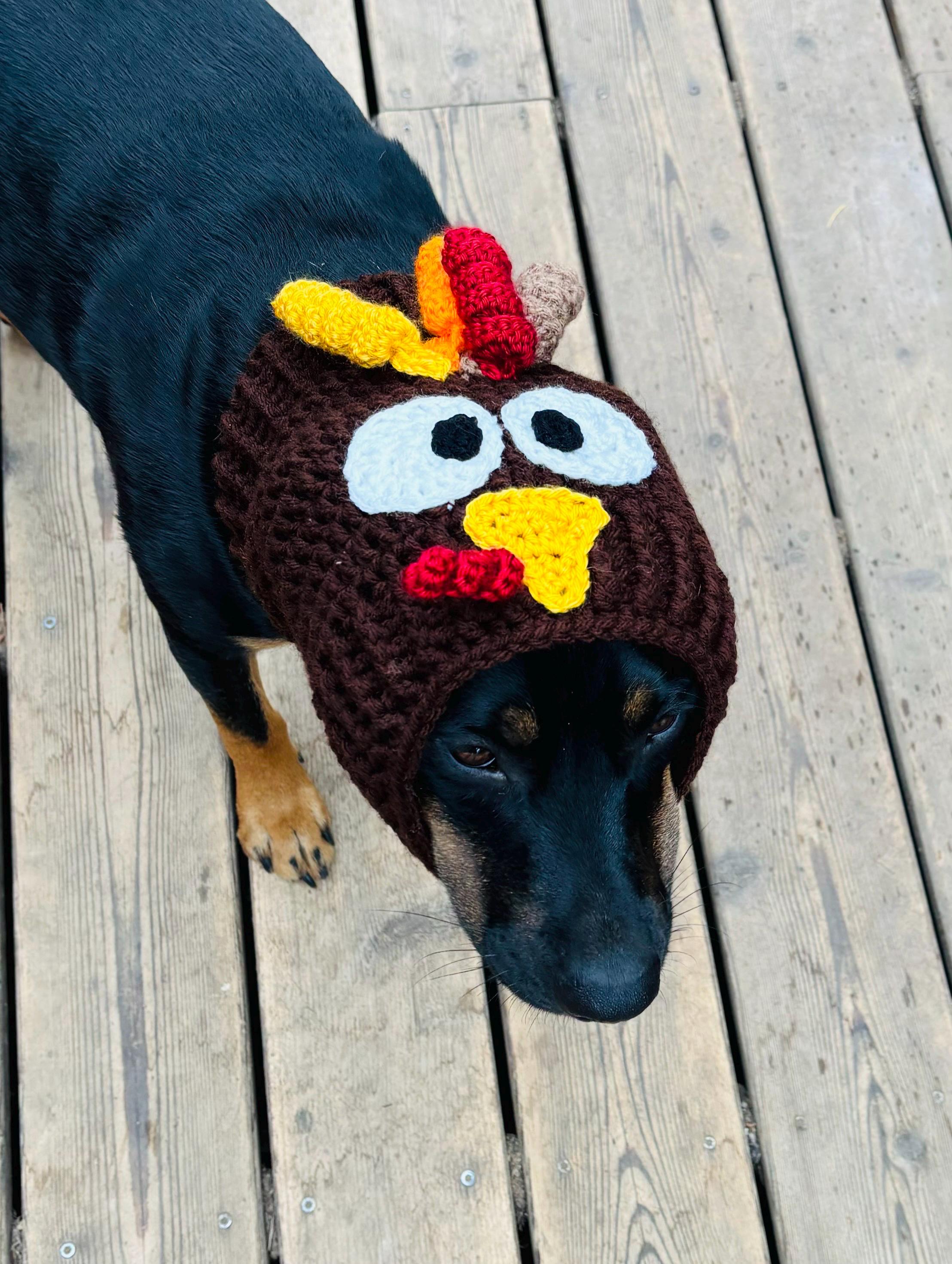 Crochet Pattern Dog Turkey Snood Cowl, Thanksgiving Dog Costume Pattern ...