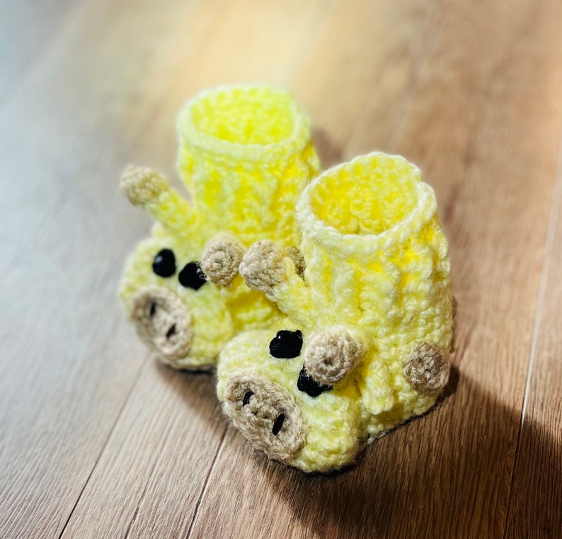 Crochet Pattern Giraffe Hat & Baby Booties- Newborn, 6-12 Months, 12-18 ...