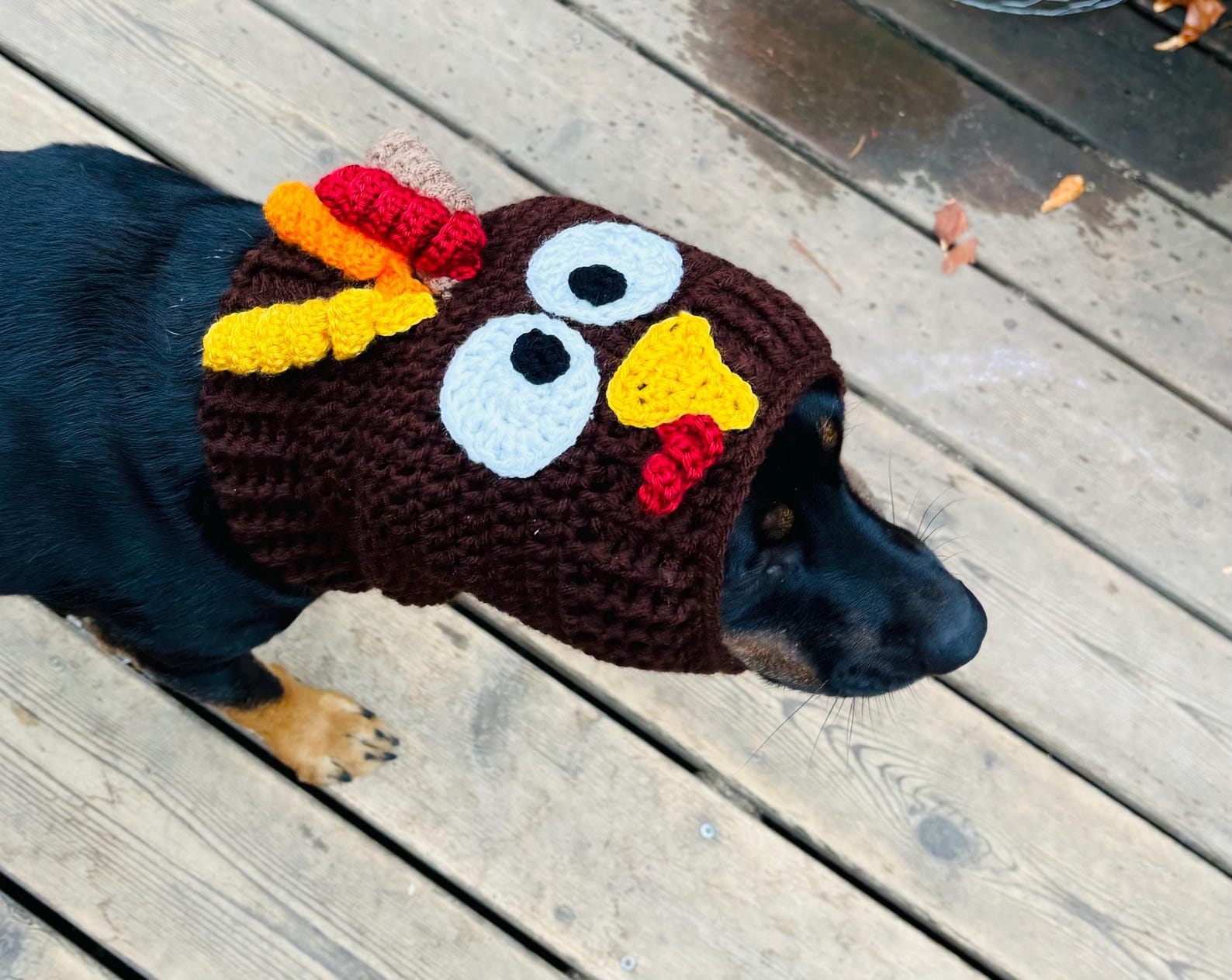 Crochet Pattern Dog Turkey Snood Cowl, Thanksgiving Dog Costume Pattern ...