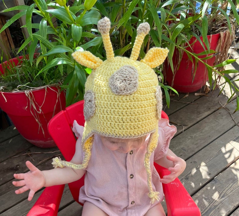 Crochet Pattern Giraffe Hat & Baby Booties- Newborn, 6-12 Months, 12-18 ...
