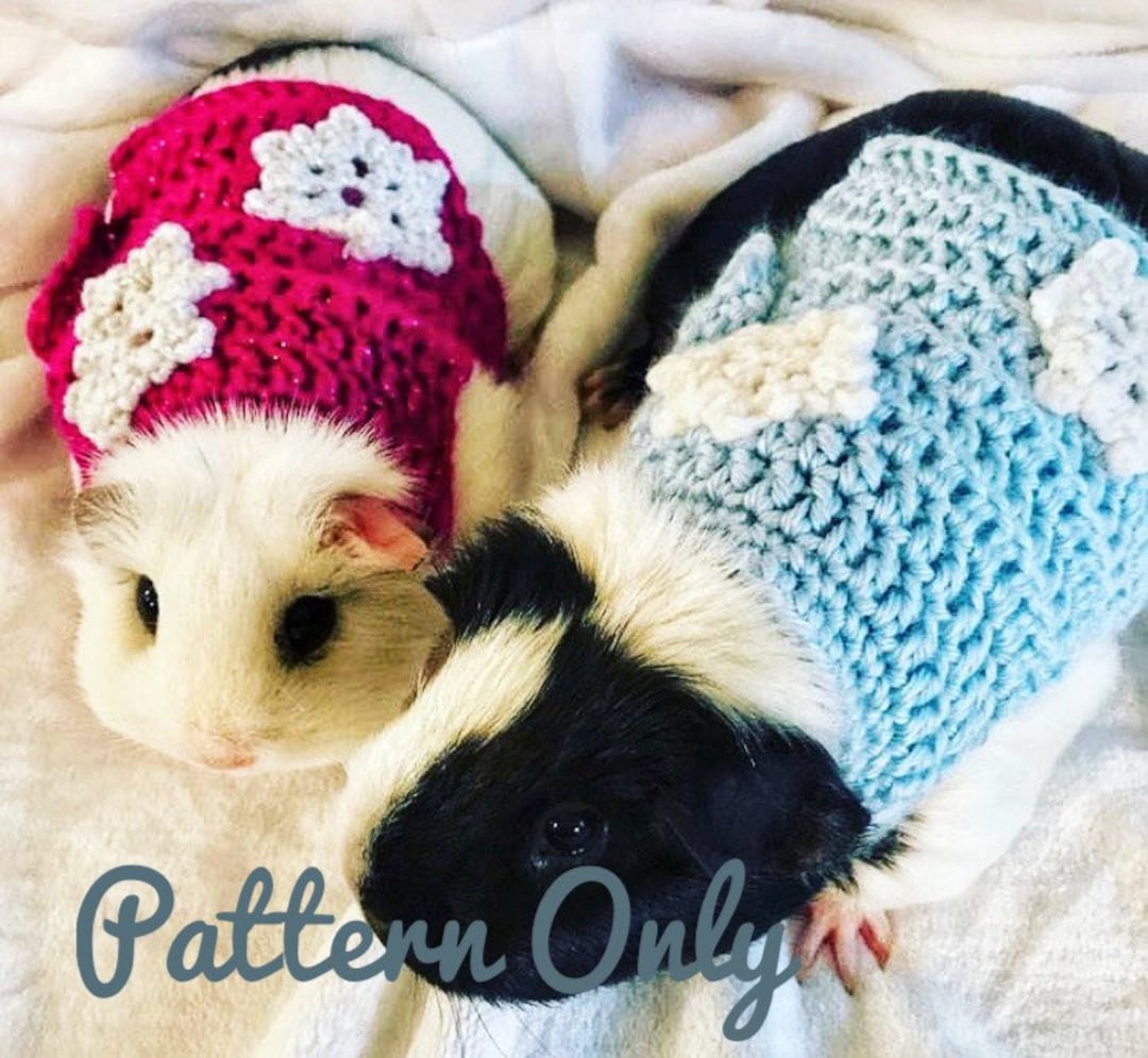 Crochet Pattern Guinea Pig Snowflake Sweater, Guinea Pig Clothes ...