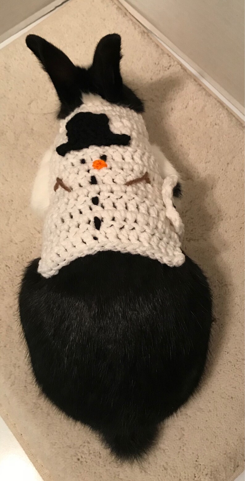 Rabbit Snowman Sweater Christmas Sweater Rabbit Clothes | Etsy