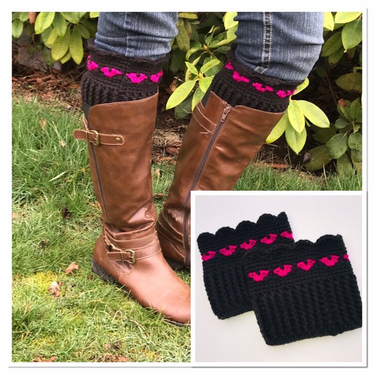 Crochet Pattern Heart Boot Cuffs Valentines Day Pattern | Etsy