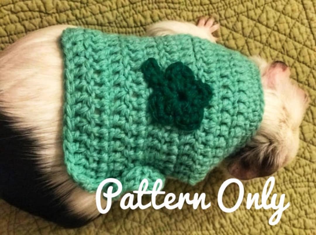 Crochet Pattern Guinea Pig Shamrock Sweater, Guinea Pig Clothes Pattern ...