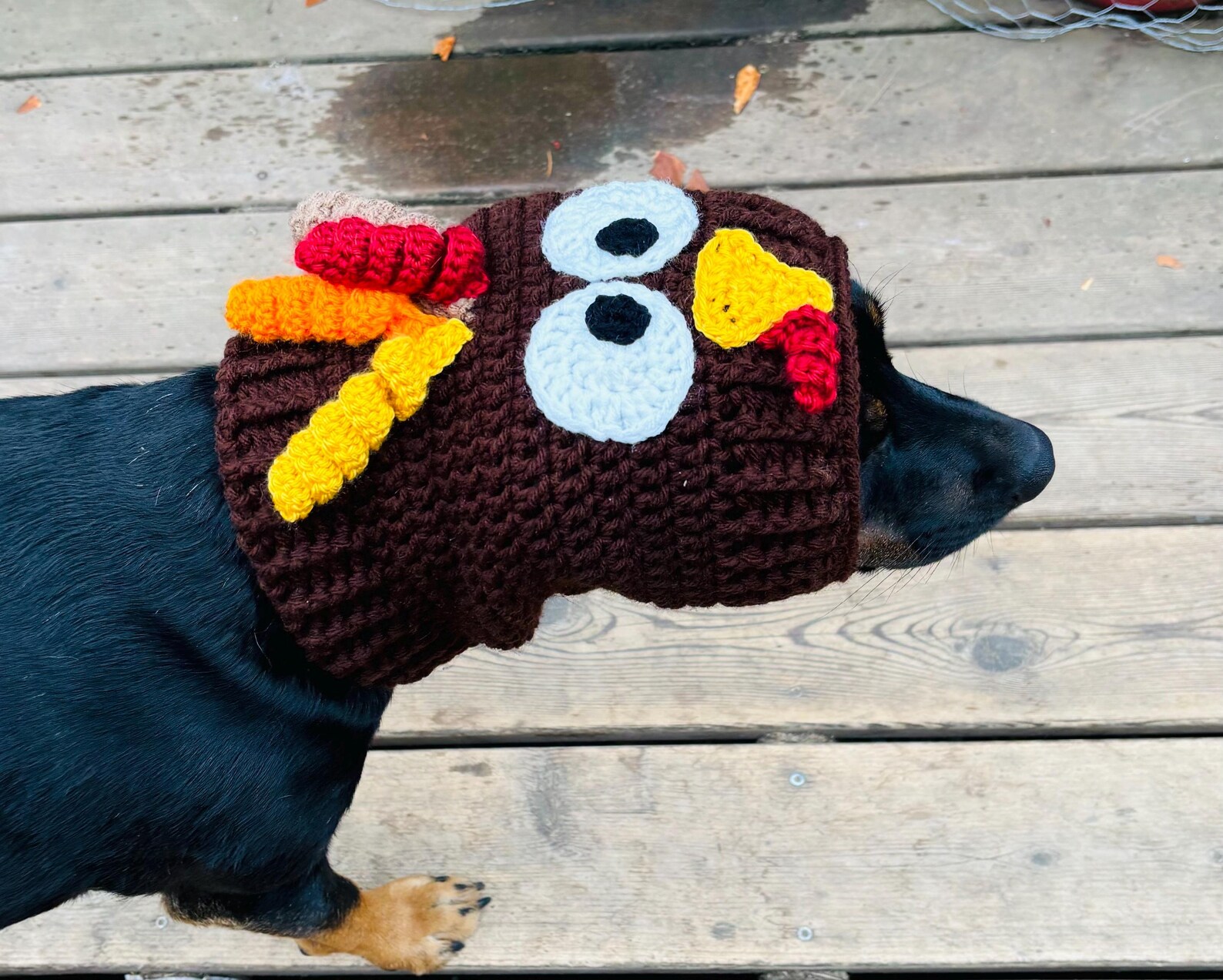 Crochet Pattern Dog Turkey Snood Cowl, Thanksgiving Dog Costume Pattern ...