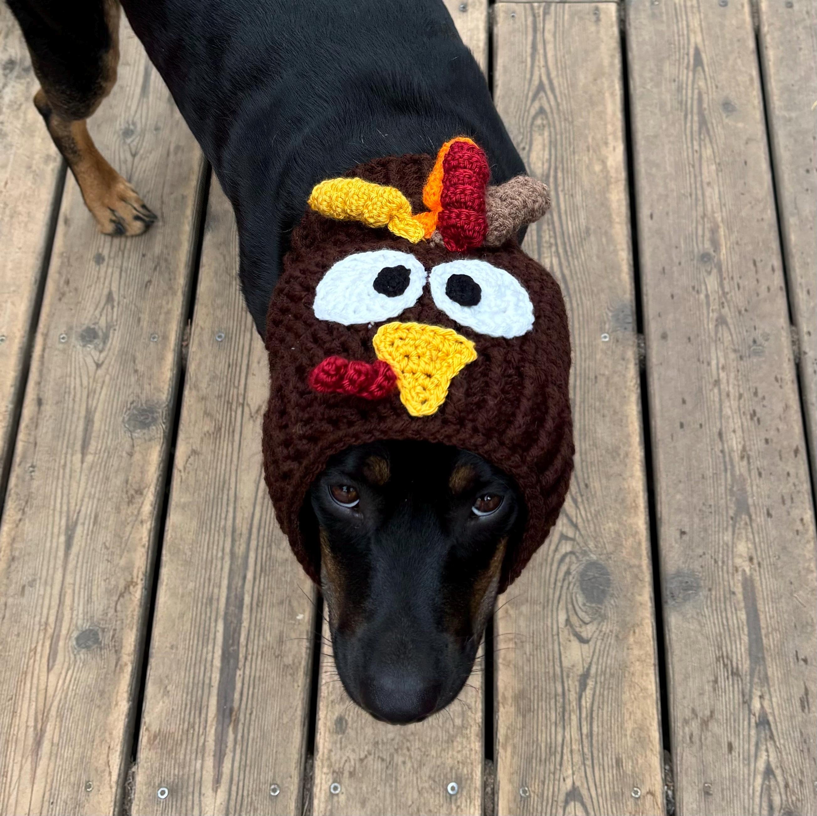 Crochet Pattern Dog Turkey Snood Cowl, Thanksgiving Dog Costume Pattern ...