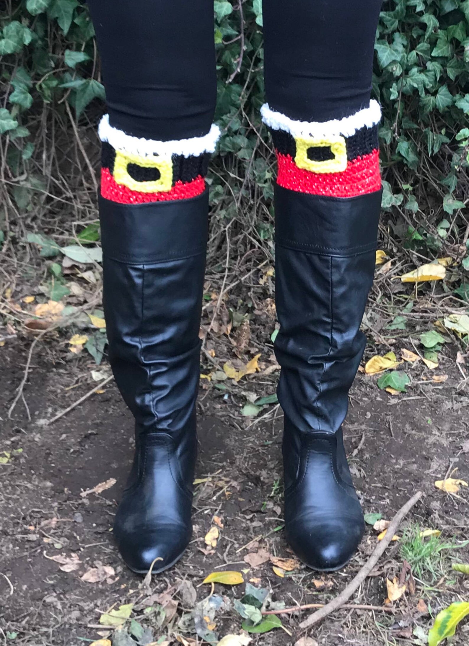 Santa Boot Cuffs Crochet Pattern Christmas Pattern Santa - Etsy