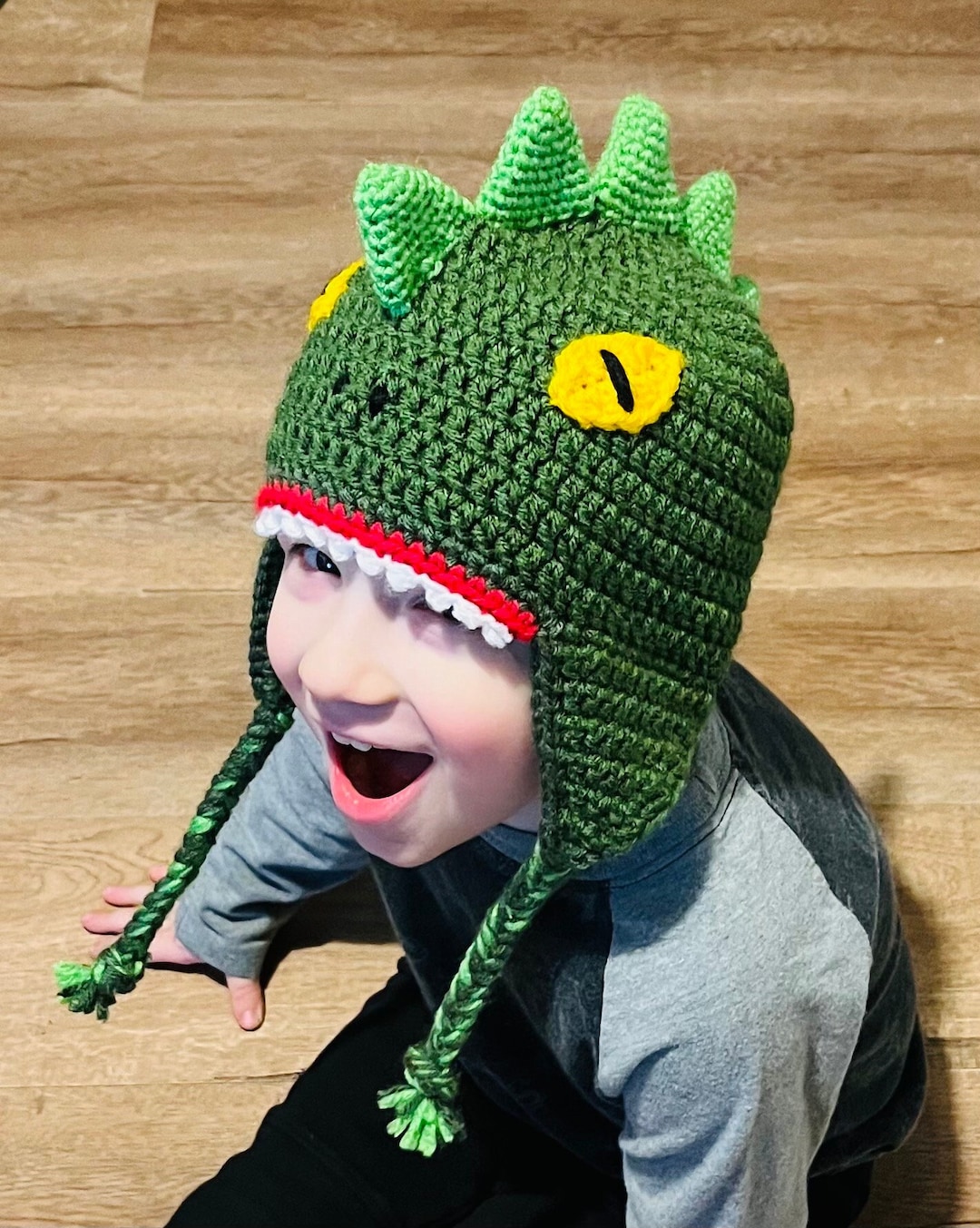 Crochet Pattern T-rex Hat, Tyrannosaurus Rex Hat, Dragon Kids Hoodie ...