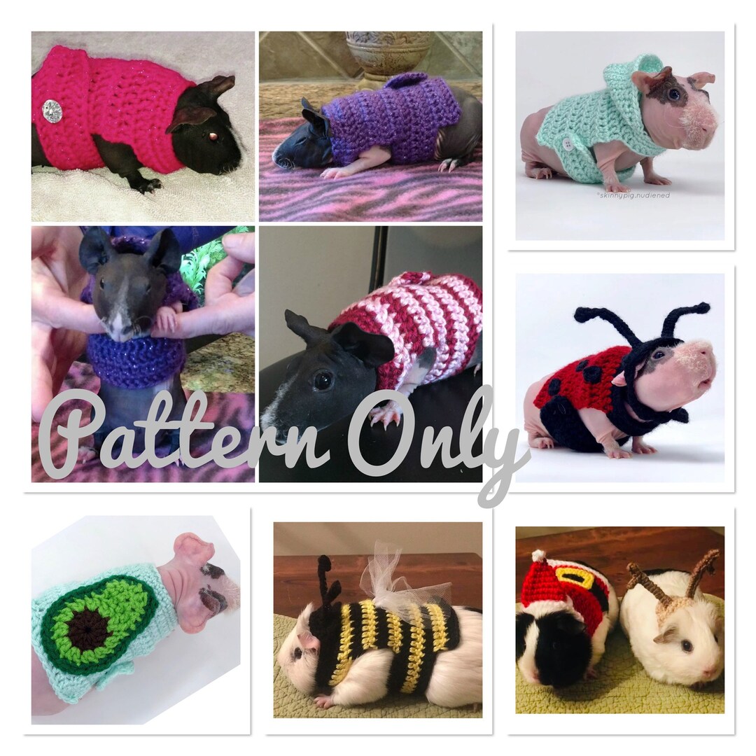 Crochet Pattern Guinea Pig Clothes & Costumes Collection- 13 Crochet ...