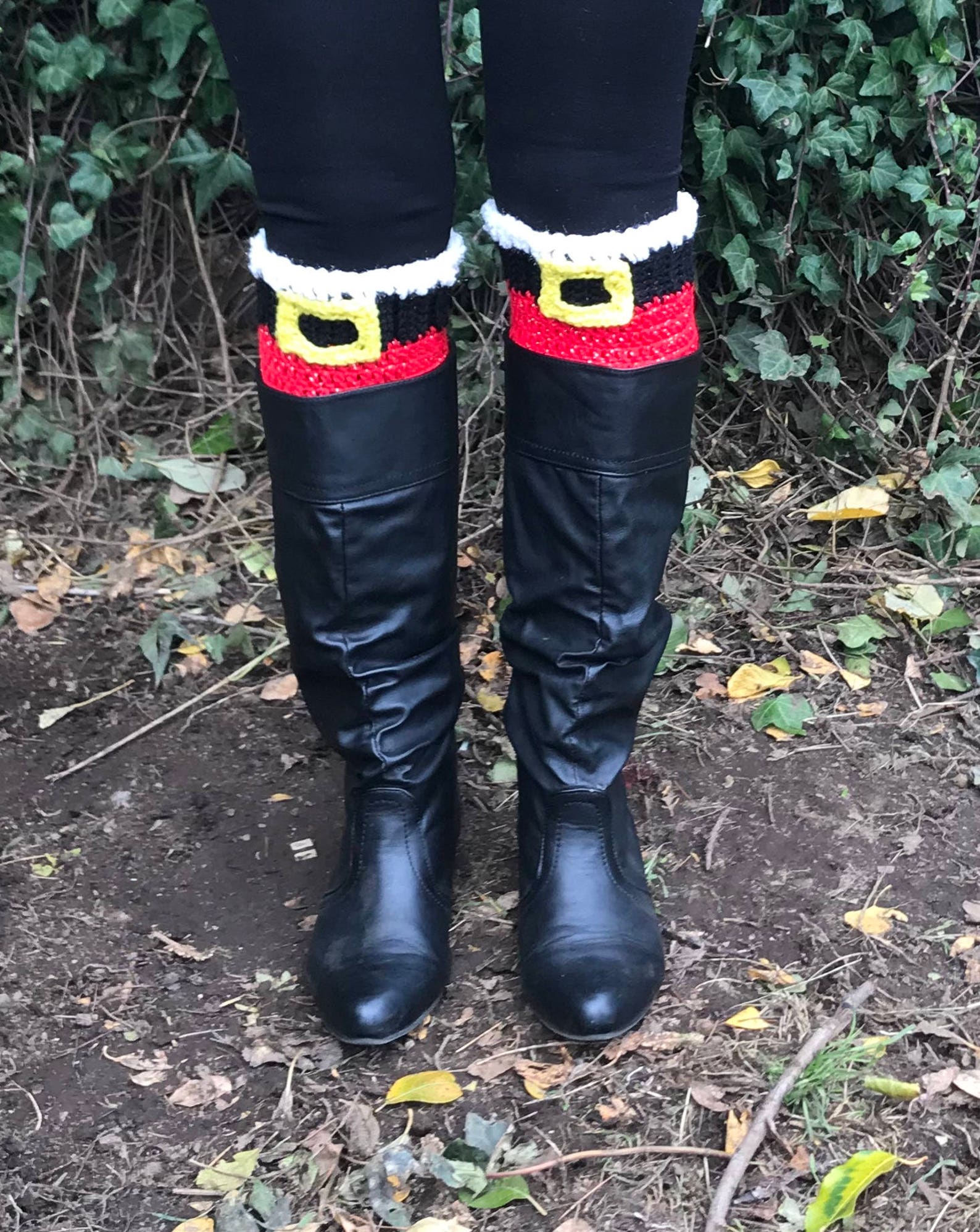 Santa Boot Cuffs Crochet Pattern Christmas Pattern Santa - Etsy