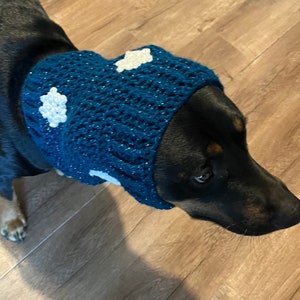Crochet Pattern Snowflake Dog Snood Cowl, Christmas Hat for Dog - Etsy