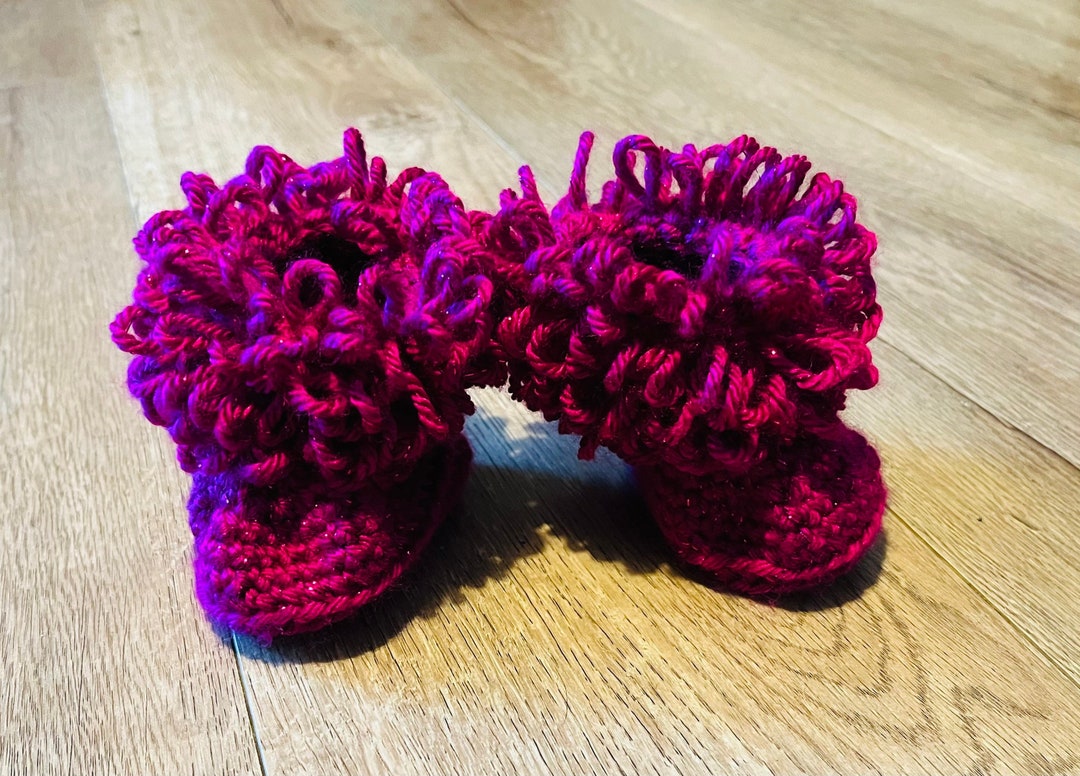 Crochet Pattern Loopy Baby Booties - Etsy