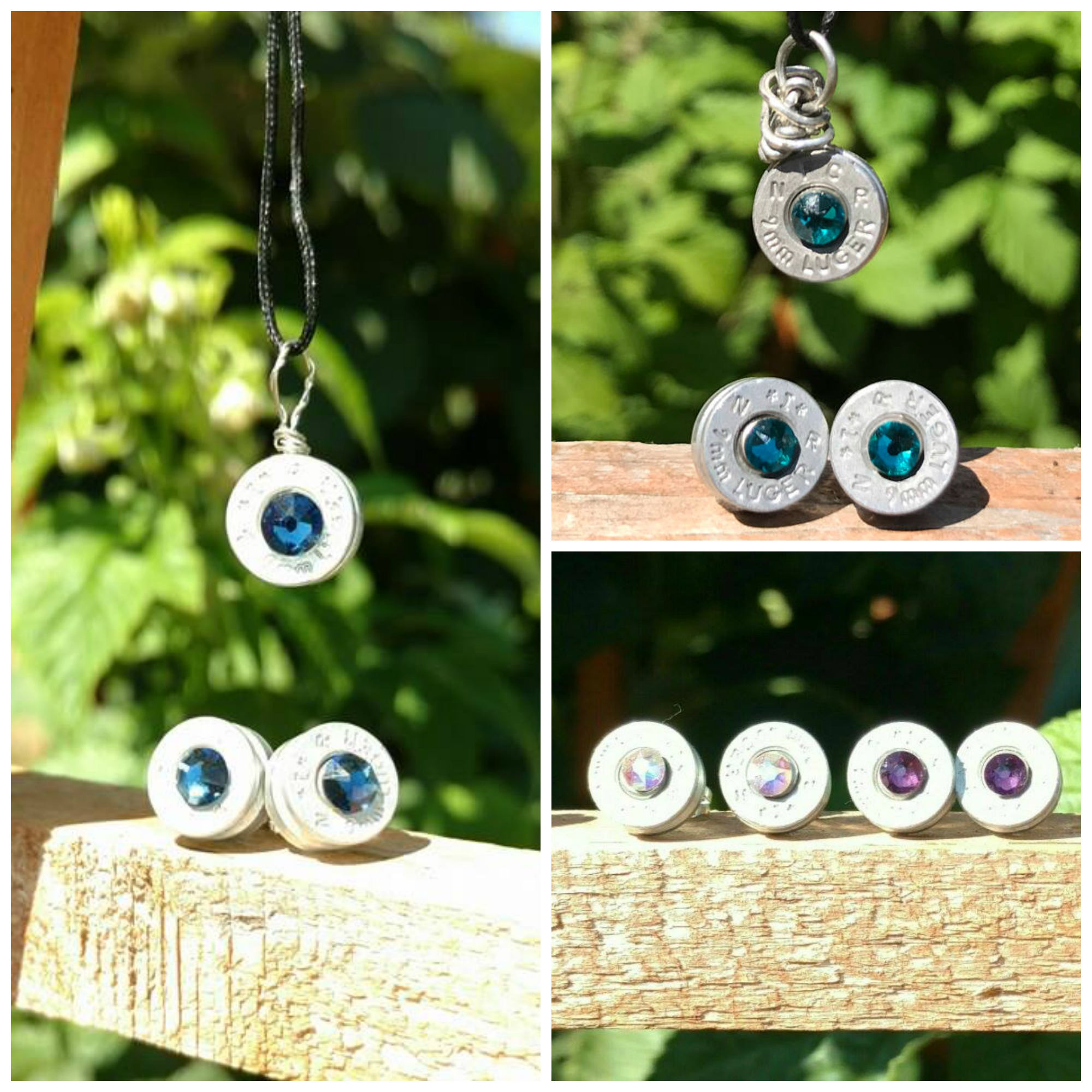 9mm Bullet Jewelry Set 9mm Aluminum Bullets Swarovski | Etsy