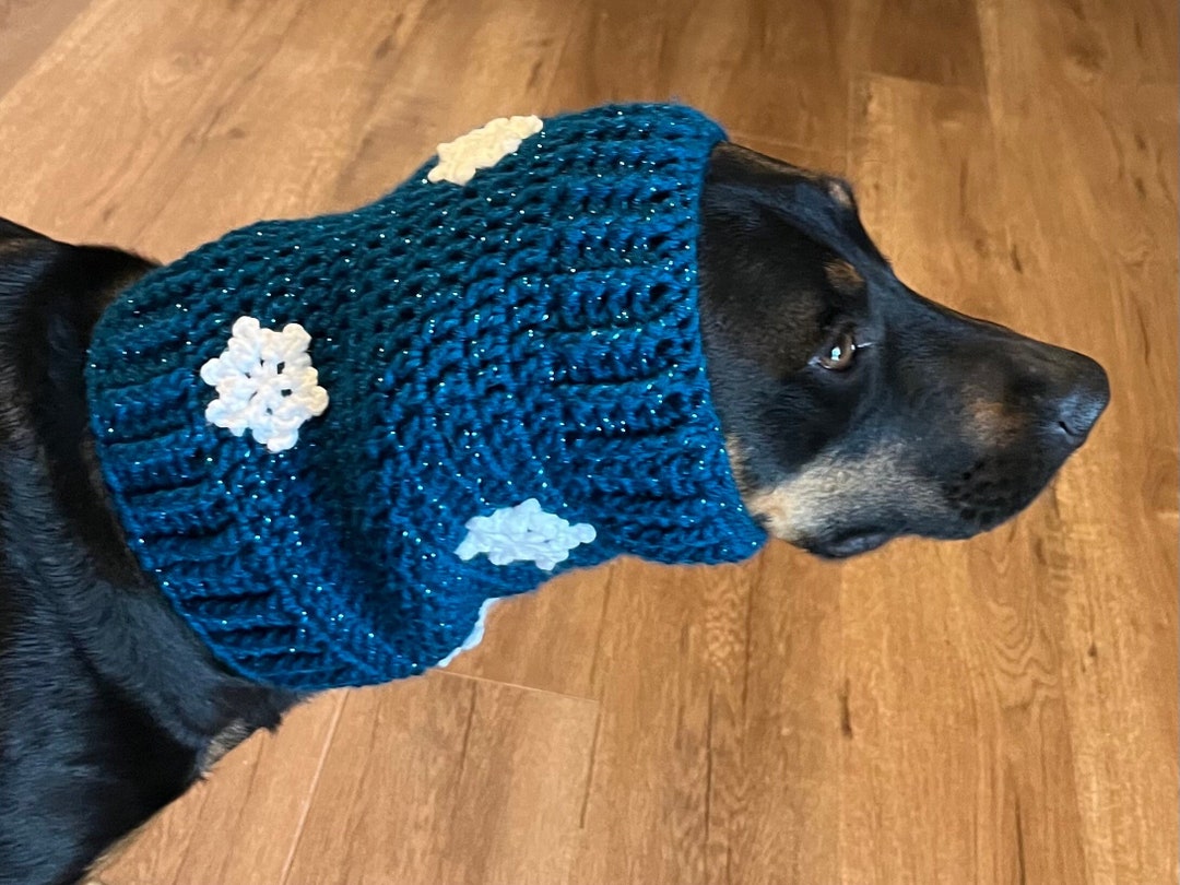 Crochet Pattern Snowflake Dog Snood Cowl, Christmas Hat for Dog - Etsy