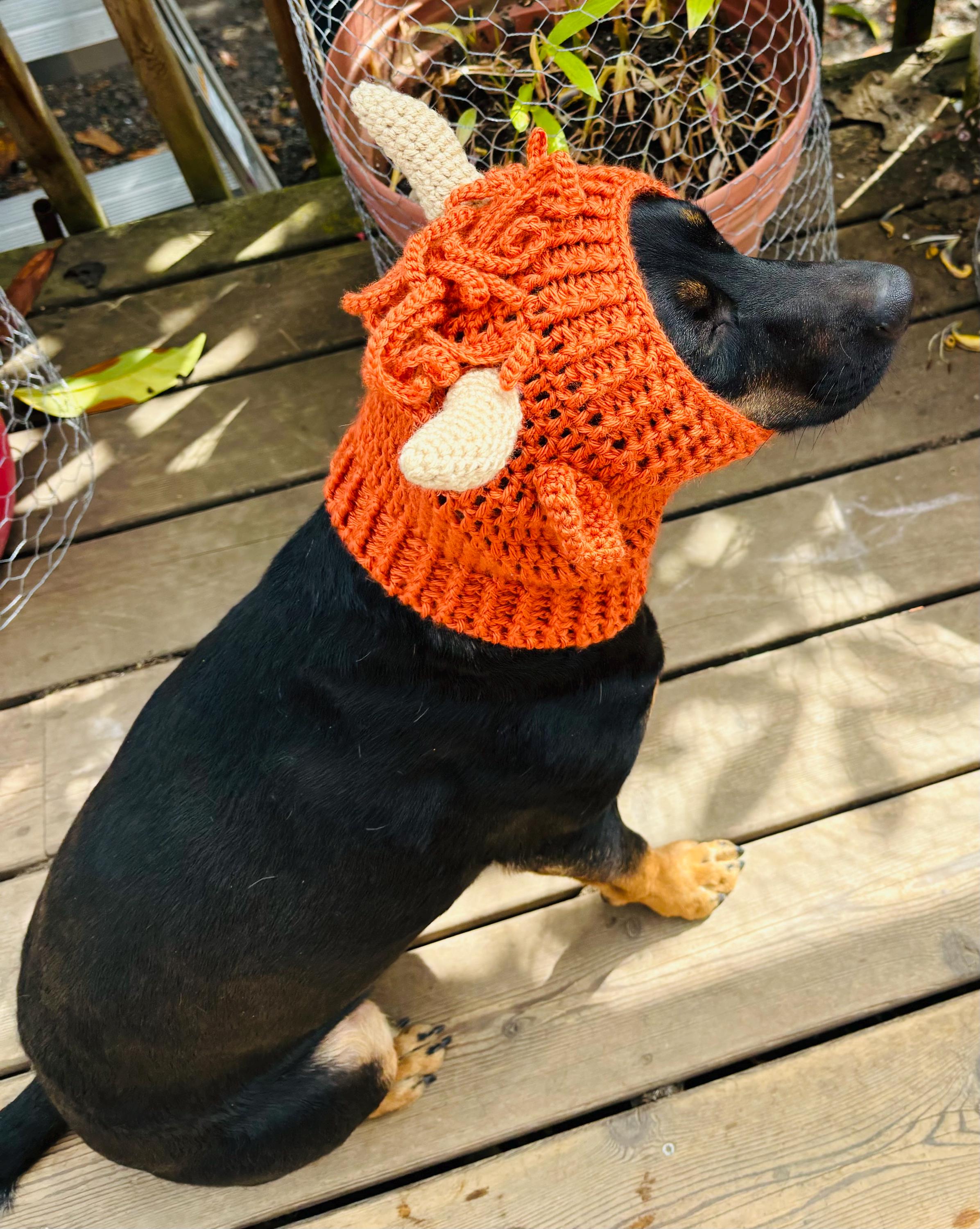 Crochet Pattern Highland Cow Dog Snood Cowl, Hairy Coos Hat, Fluffy Cow ...