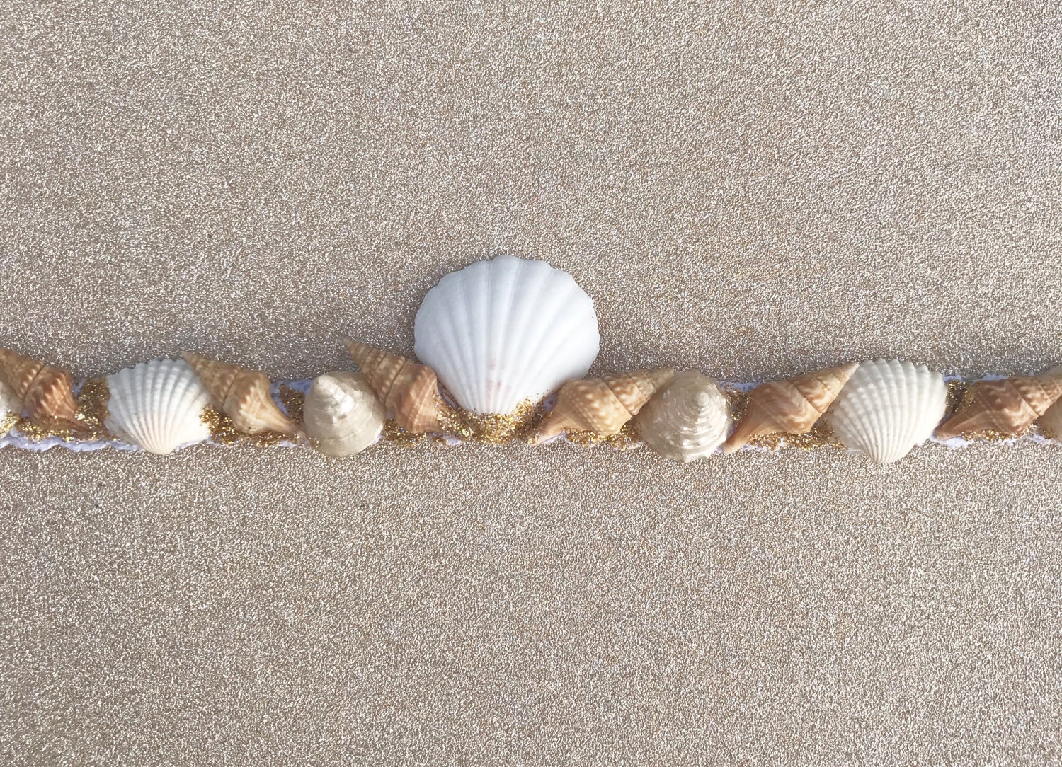 Zada Ivory Sea Shell Gold Glitter Mermaid Crown Hair Head Band | Etsy