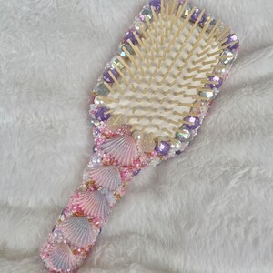 Ariel’s Hair Brush Purple Pink Gold Sea Shell Mermaid Brush Diamond ...