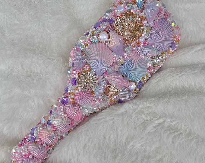 Ariel’s Hair Brush Purple Pink Gold Sea Shell Mermaid Brush Diamond ...